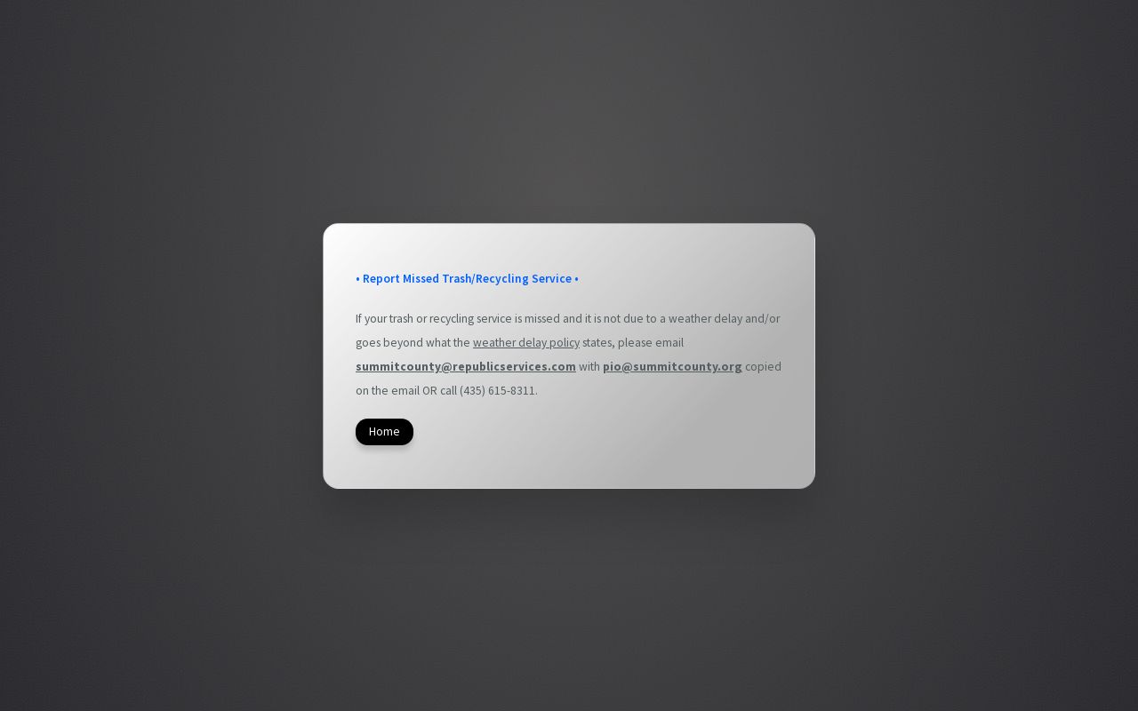 Report Missed Service